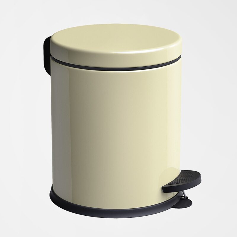 Stainless Steel Round Step Trash Bin - Cream - PGI Houseware